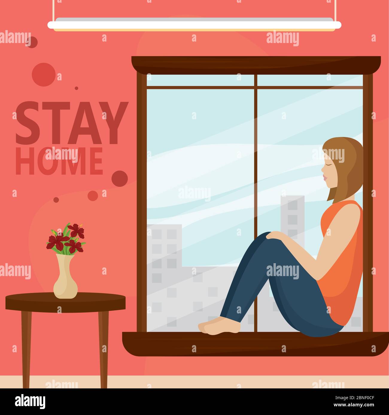 Stay in home poster Stock Vector Image & Art - Alamy