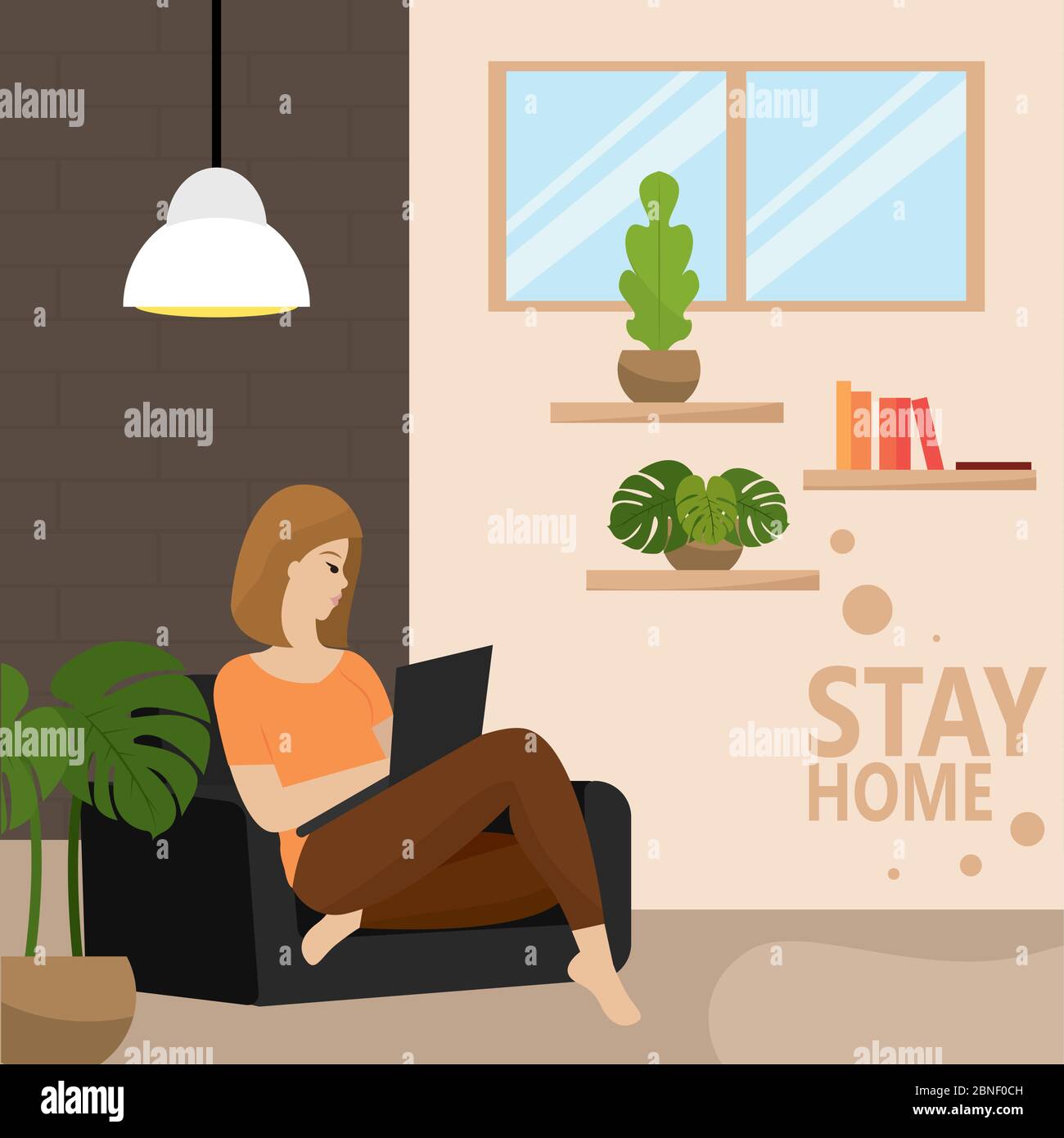 Stay in home poster Stock Vector Image & Art - Alamy