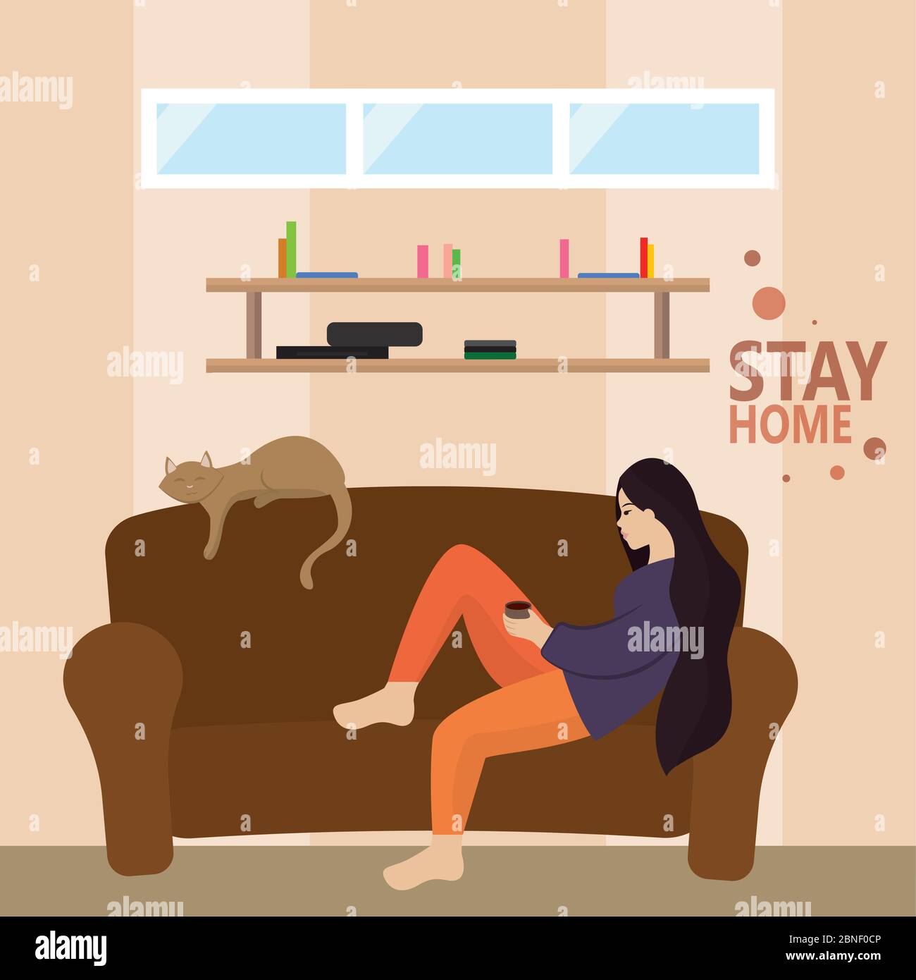 Stay in home poster Stock Vector Image & Art - Alamy
