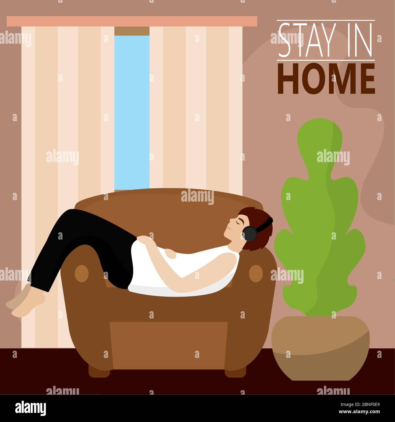 Stay in home poster Stock Vector Image & Art - Alamy