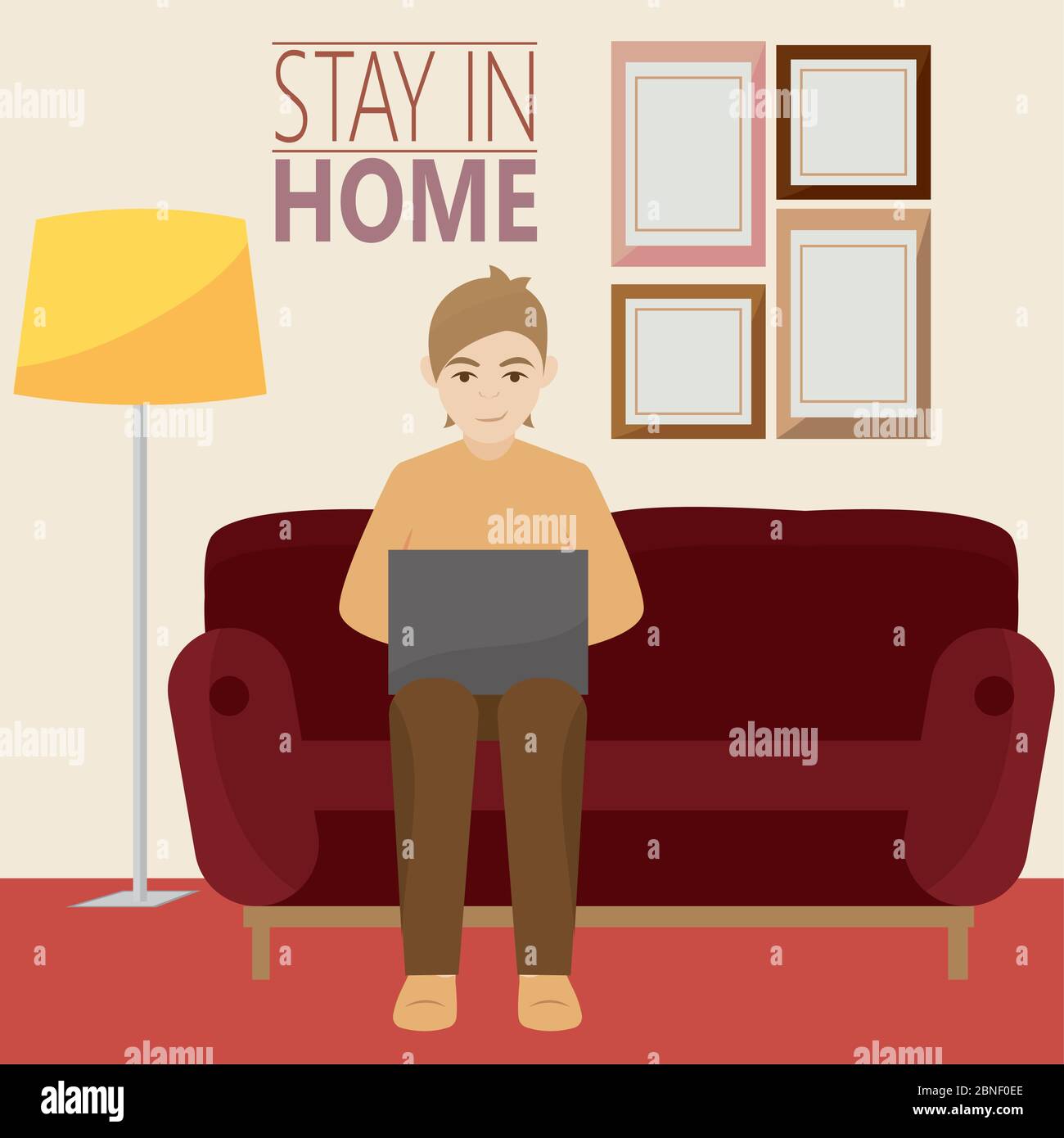 Stay in home poster Stock Vector Image & Art - Alamy