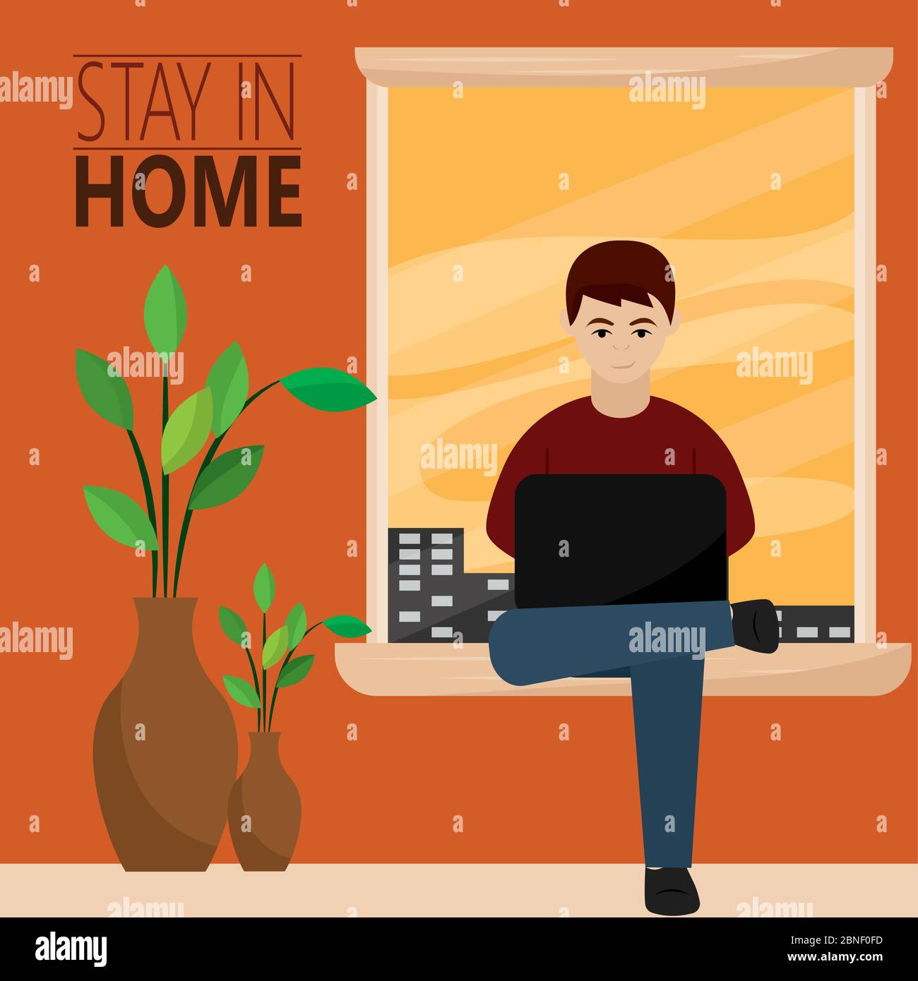 Stay in home poster Stock Vector Image & Art - Alamy