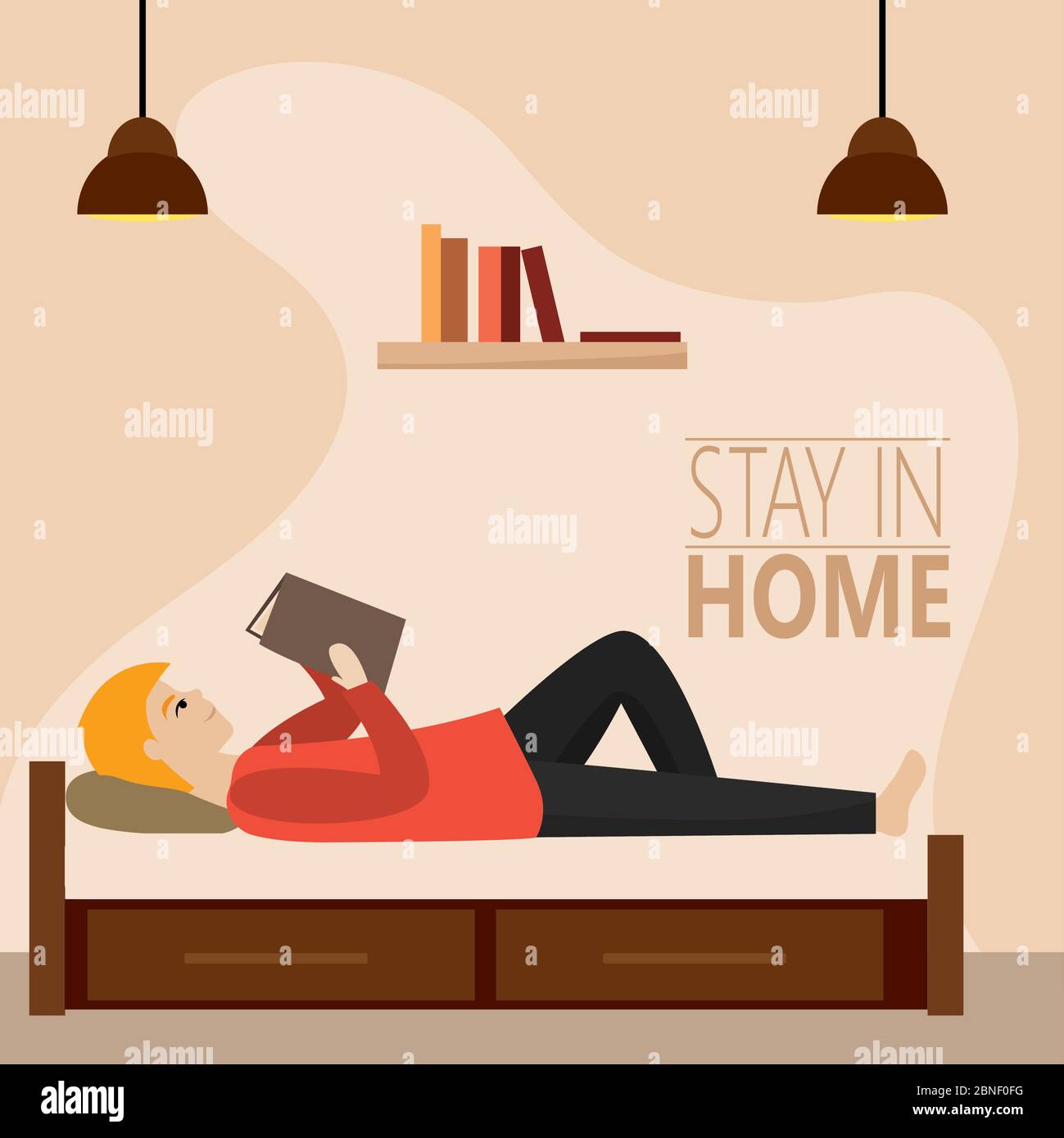 Stay in home poster Stock Vector Image & Art - Alamy