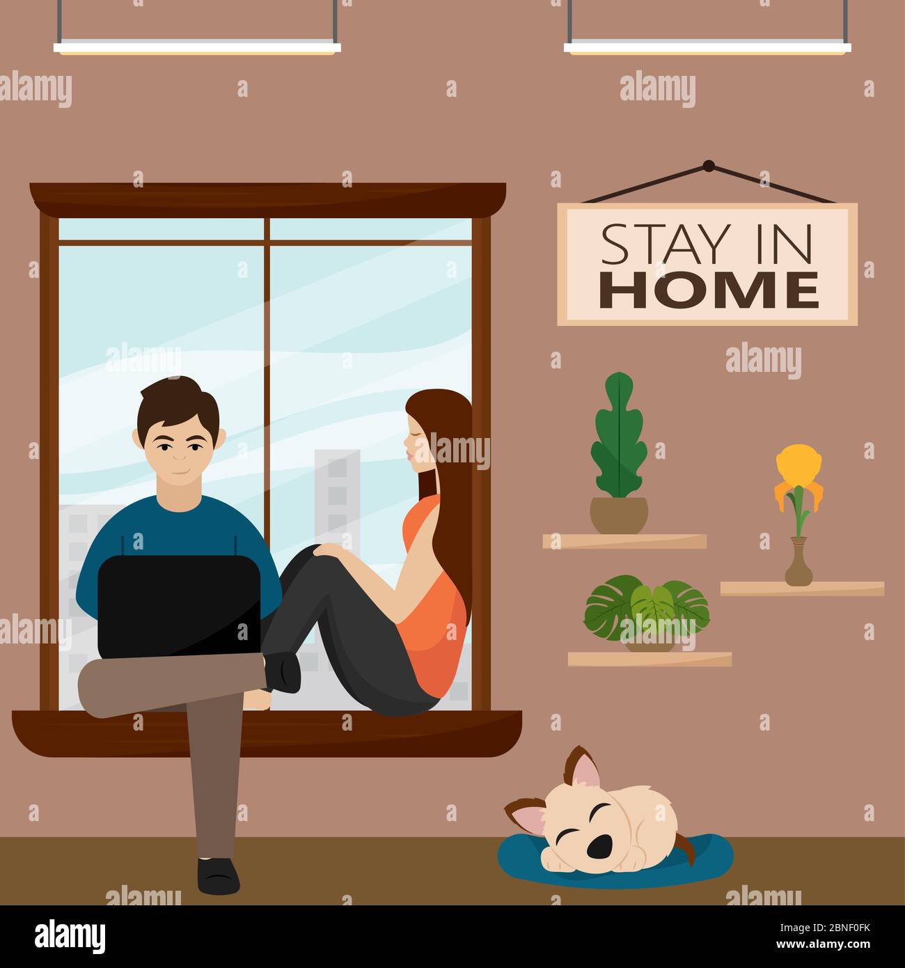 Stay in home poster Stock Vector Image & Art - Alamy
