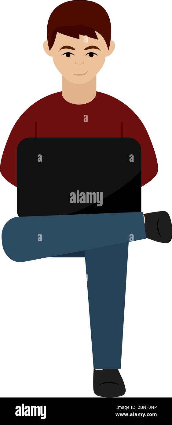 Guy sitting on white Stock Vector Images - Alamy