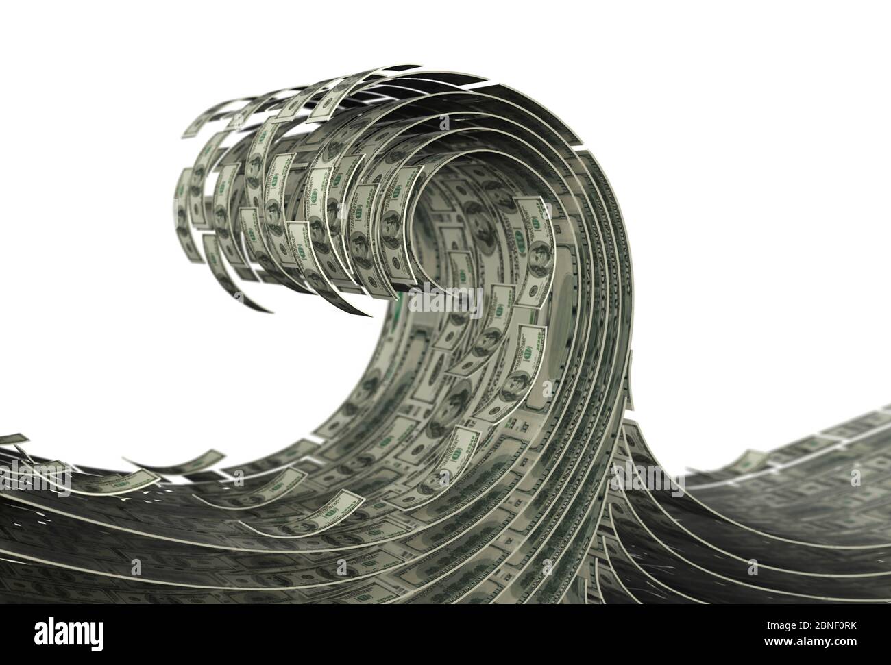 The wave made of dollars - 3d rendering Stock Photo - Alamy