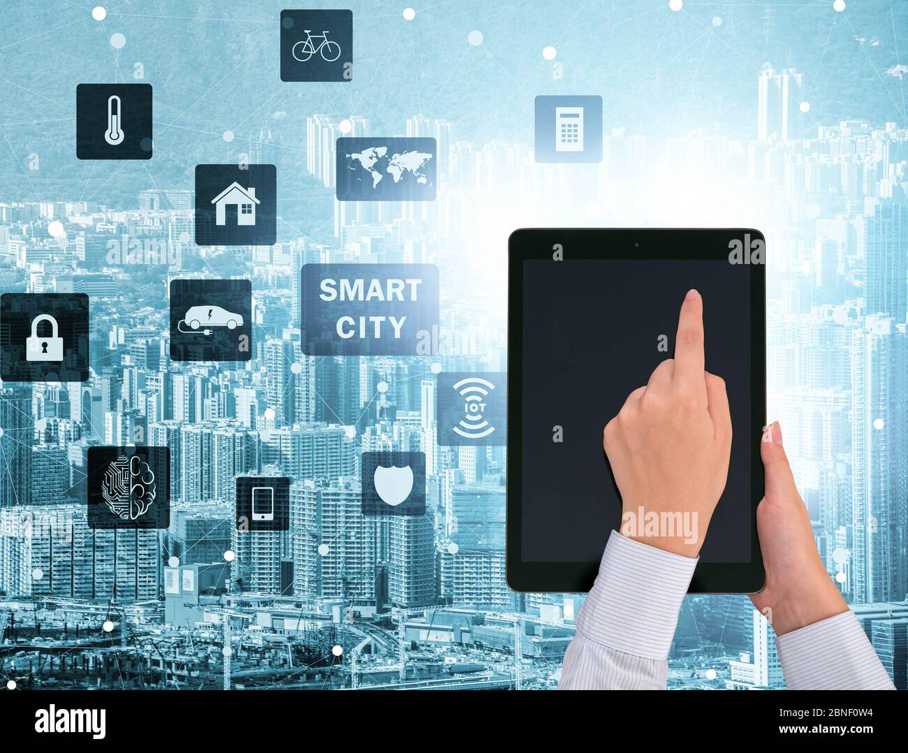 The smart city in innovation concept Stock Photo - Alamy