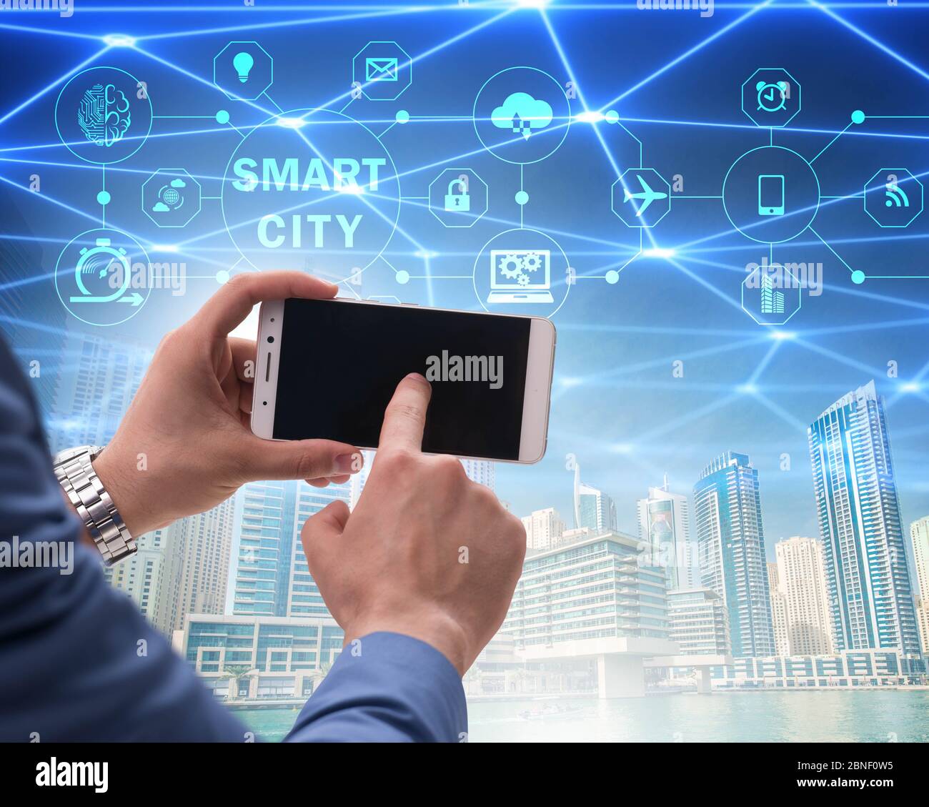 The smart city in innovation concept Stock Photo - Alamy