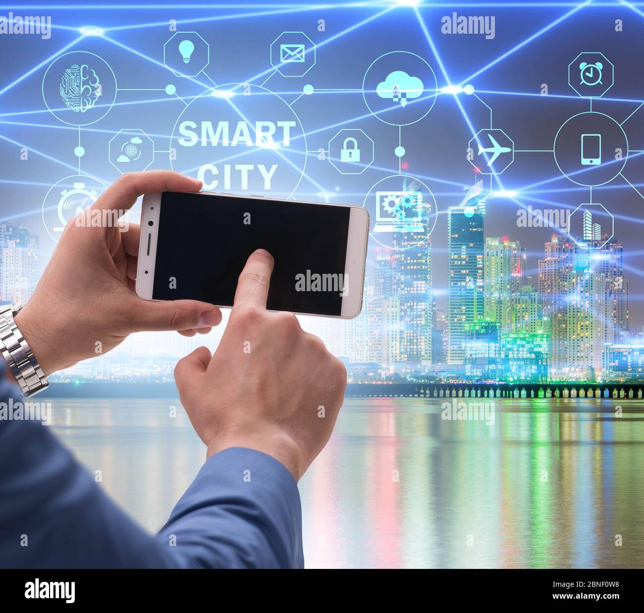 The smart city in innovation concept Stock Photo - Alamy