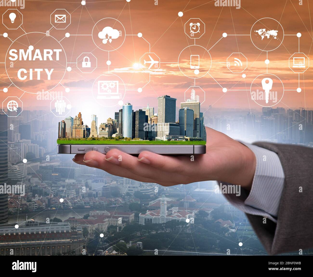 The smart city in innovation concept Stock Photo - Alamy