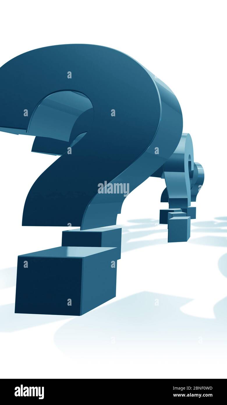 The question marks in uncertainty concept - 3d rendering Stock Photo ...