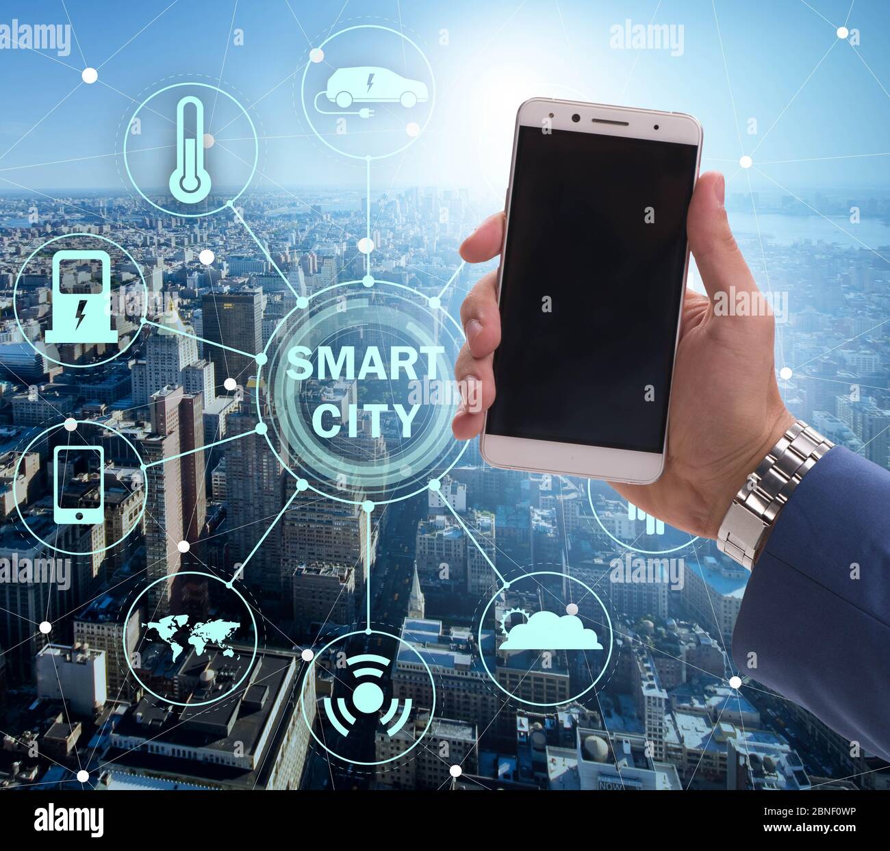 The smart city in innovation concept Stock Photo - Alamy