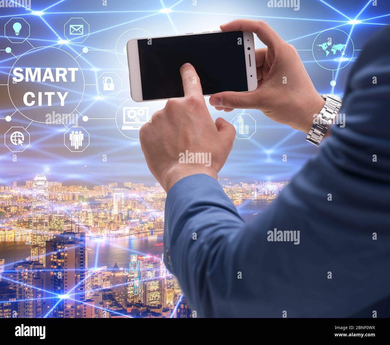 The smart city in innovation concept Stock Photo - Alamy