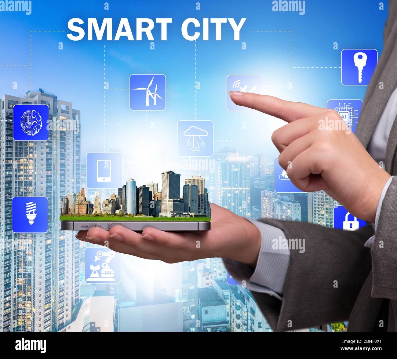 The smart city in innovation concept Stock Photo - Alamy