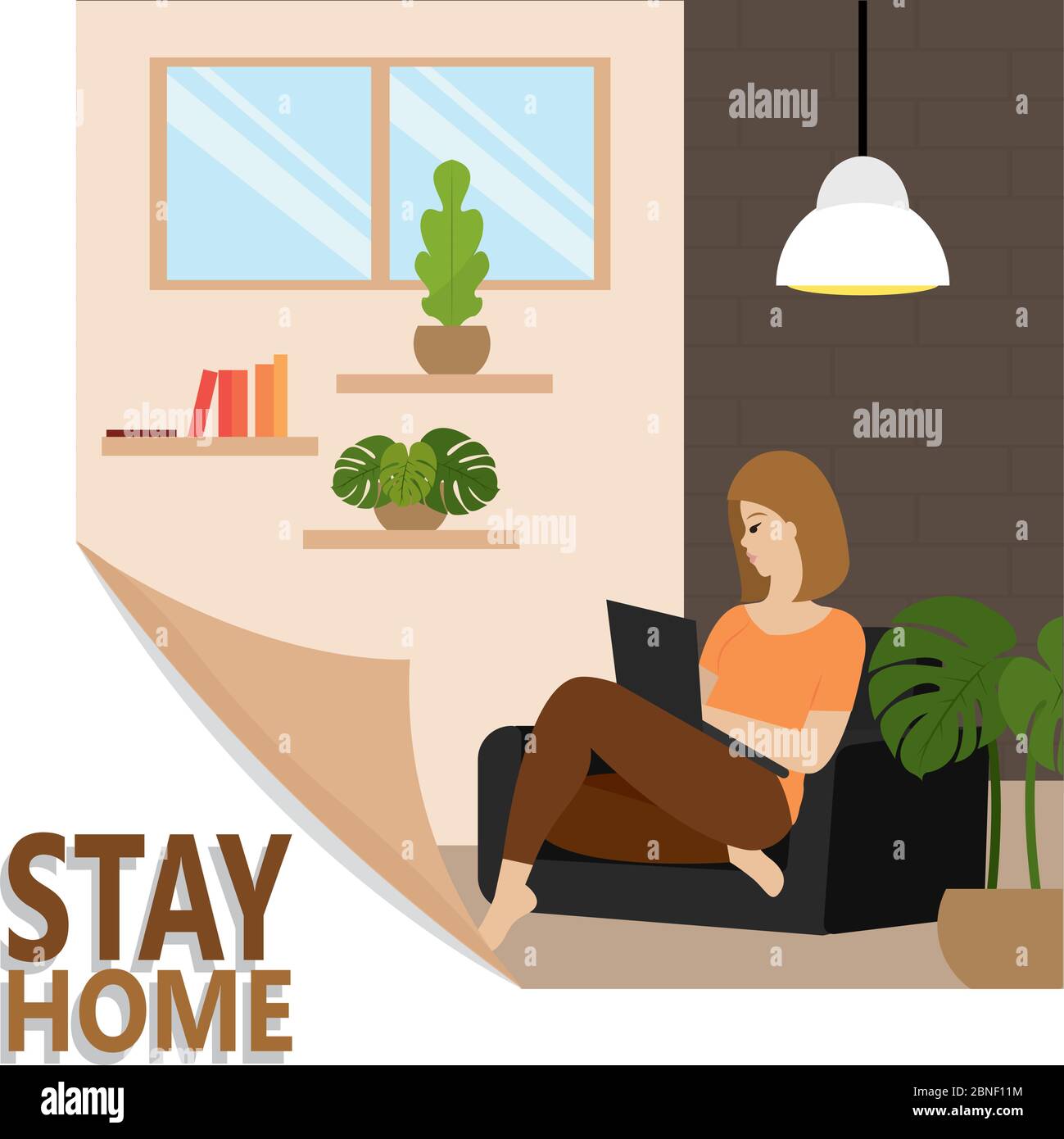 Stay in home poster Stock Vector Image & Art - Alamy