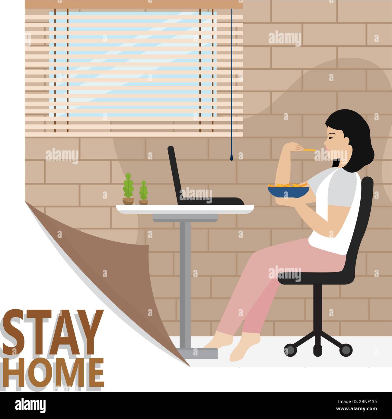 Stay in home poster Stock Vector Image & Art - Alamy