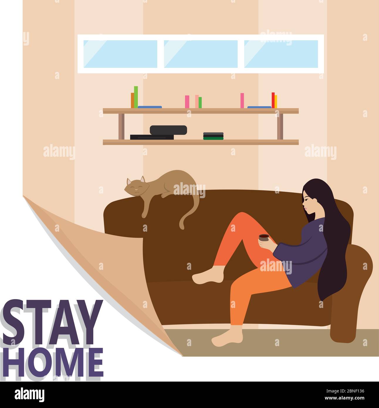 Stay in home poster Stock Vector Image & Art - Alamy
