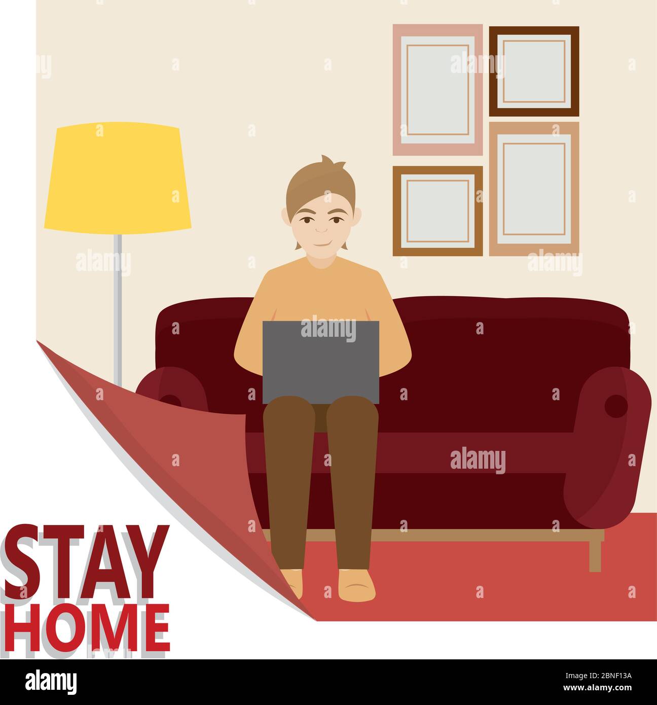 Stay in home poster Stock Vector Image & Art - Alamy