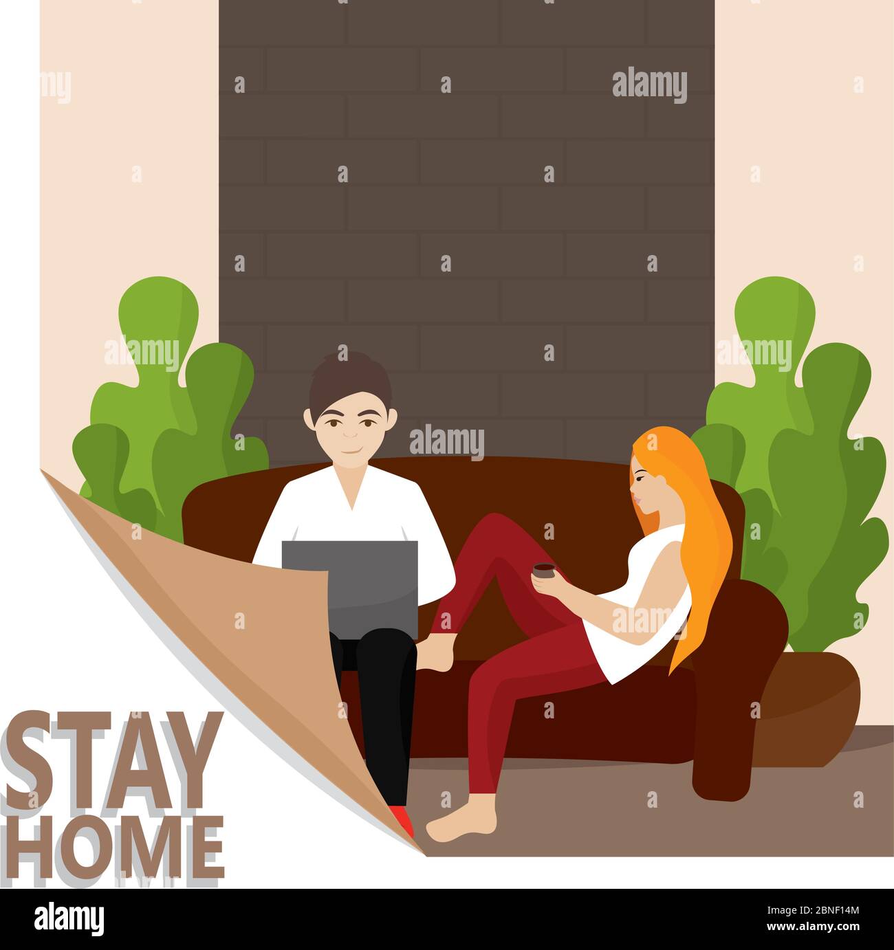 Stay in home poster Stock Vector Image & Art - Alamy