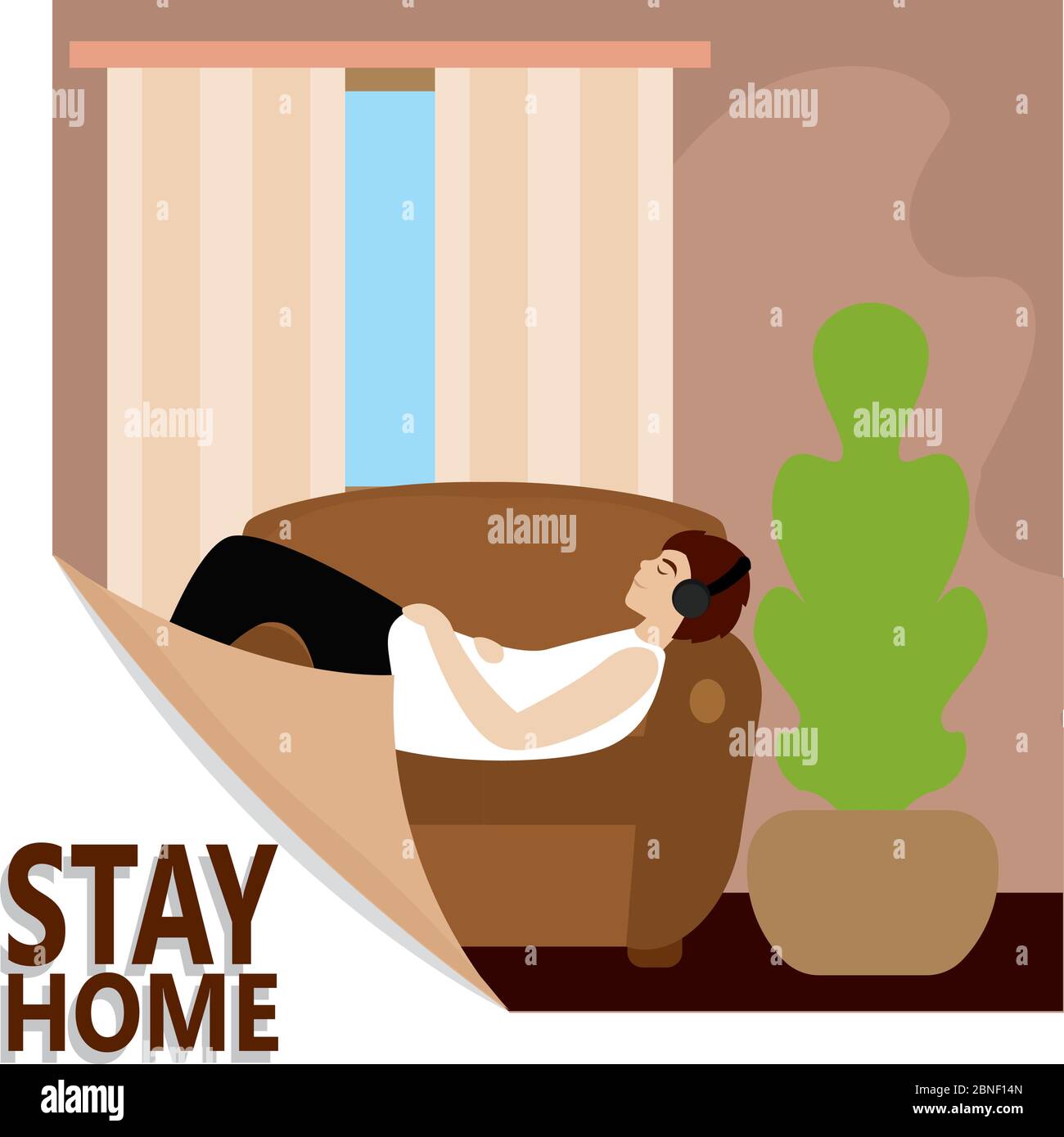 Stay in home poster Stock Vector Image & Art - Alamy