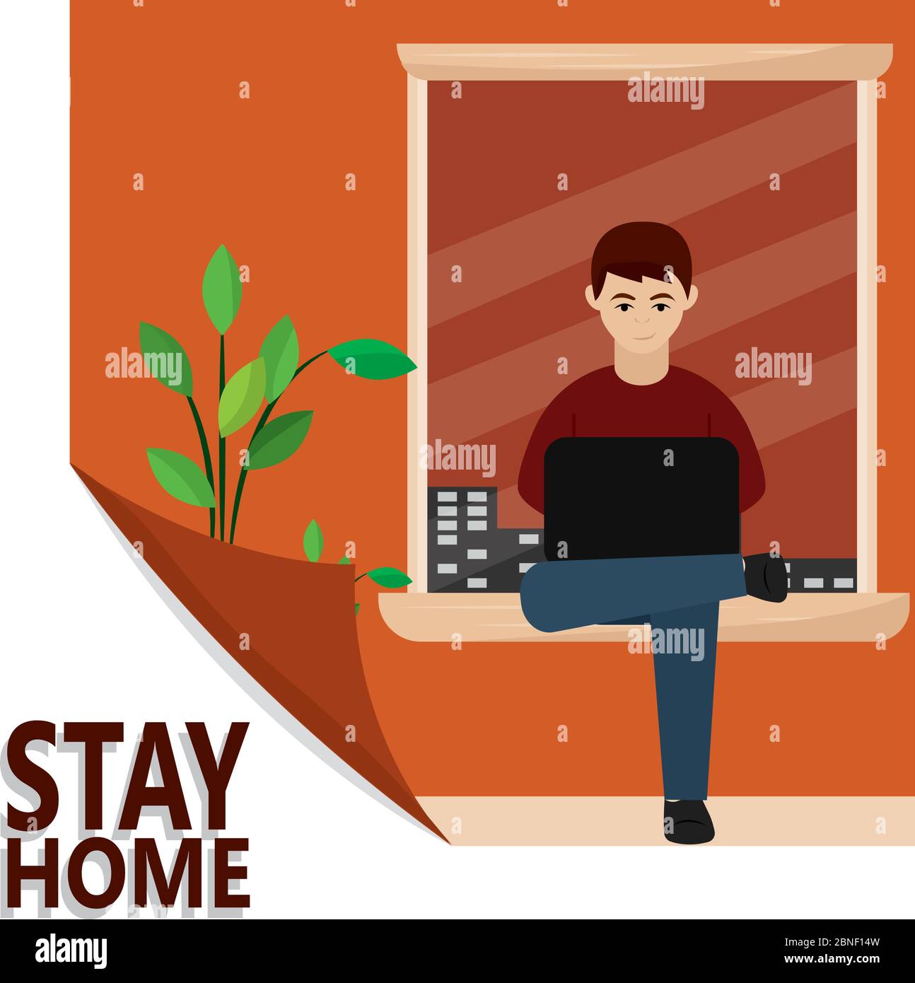 Stay in home poster Stock Vector Image & Art - Alamy