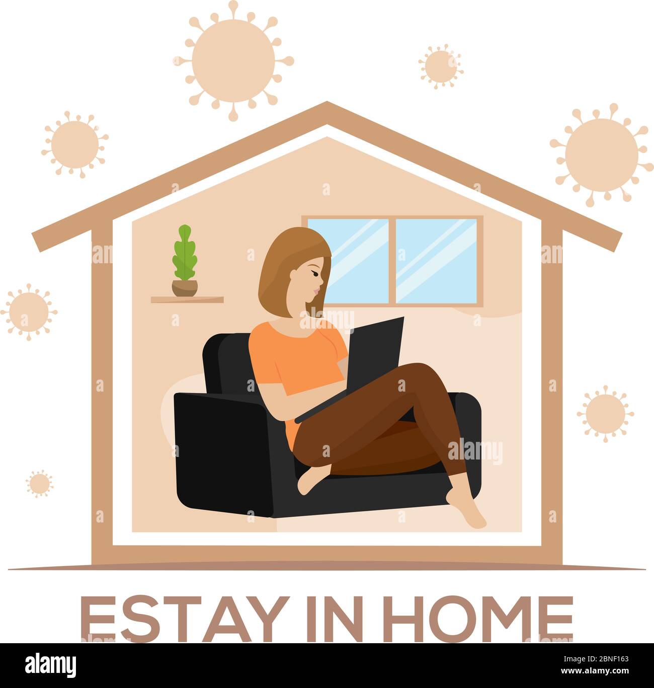 Stay in home poster Stock Vector Image & Art - Alamy