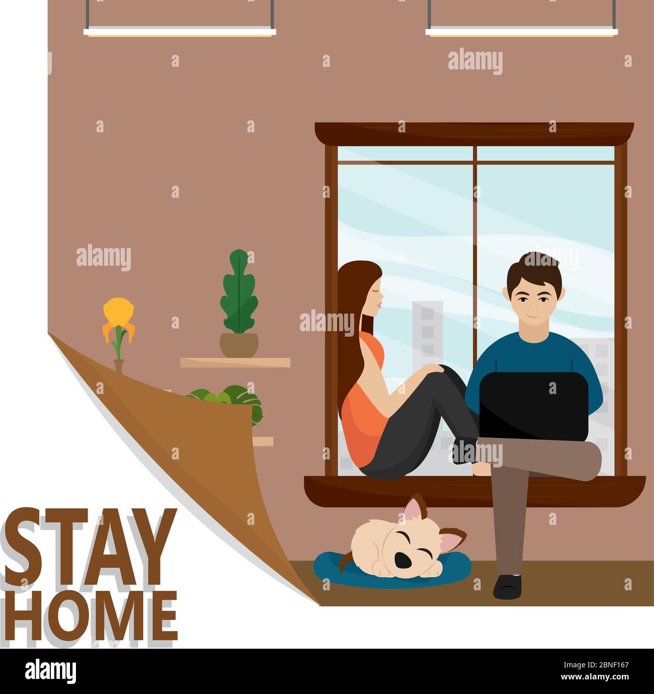 Stay in home poster Stock Vector Image & Art - Alamy