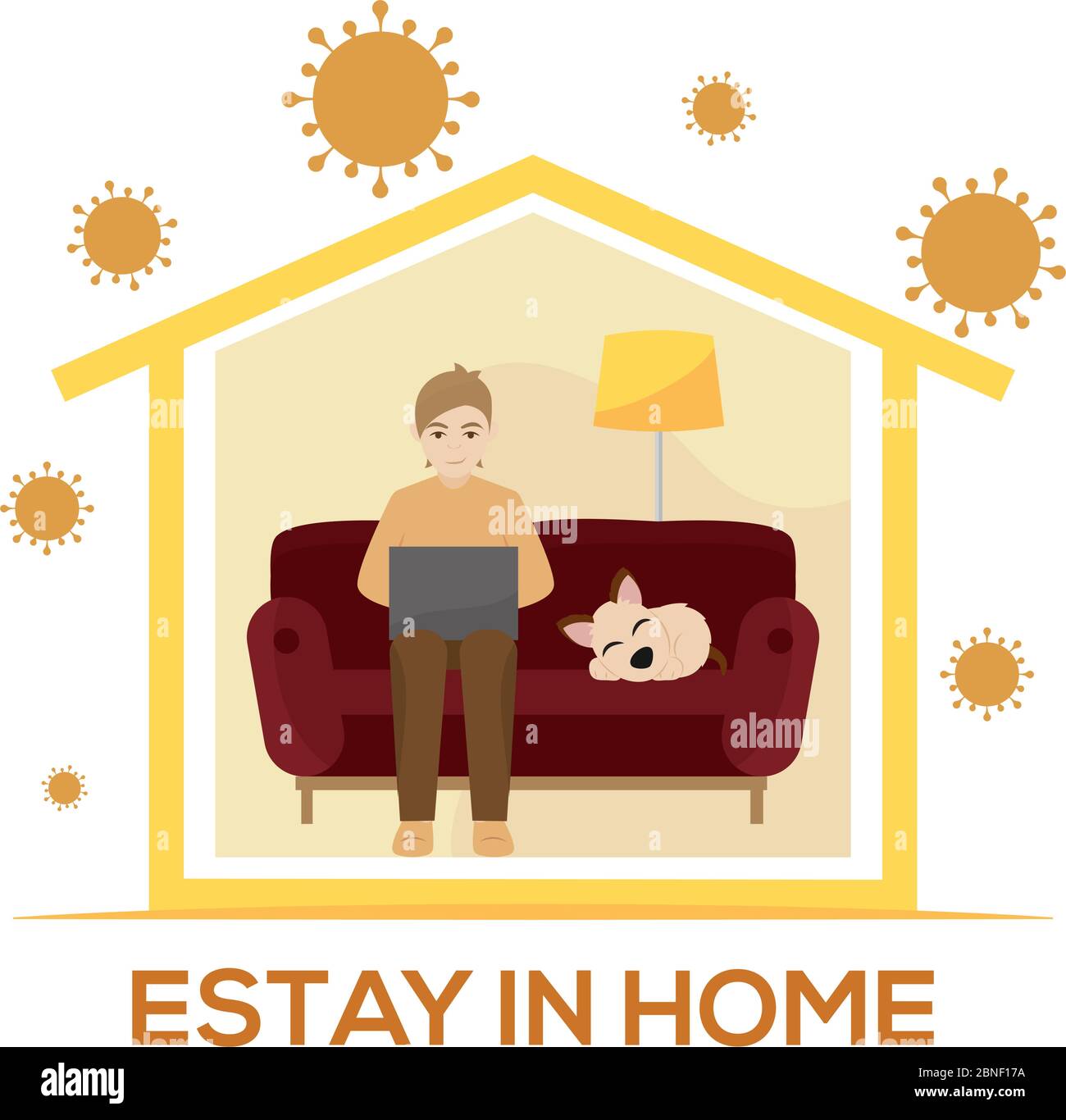 Stay in home poster Stock Vector Image & Art - Alamy
