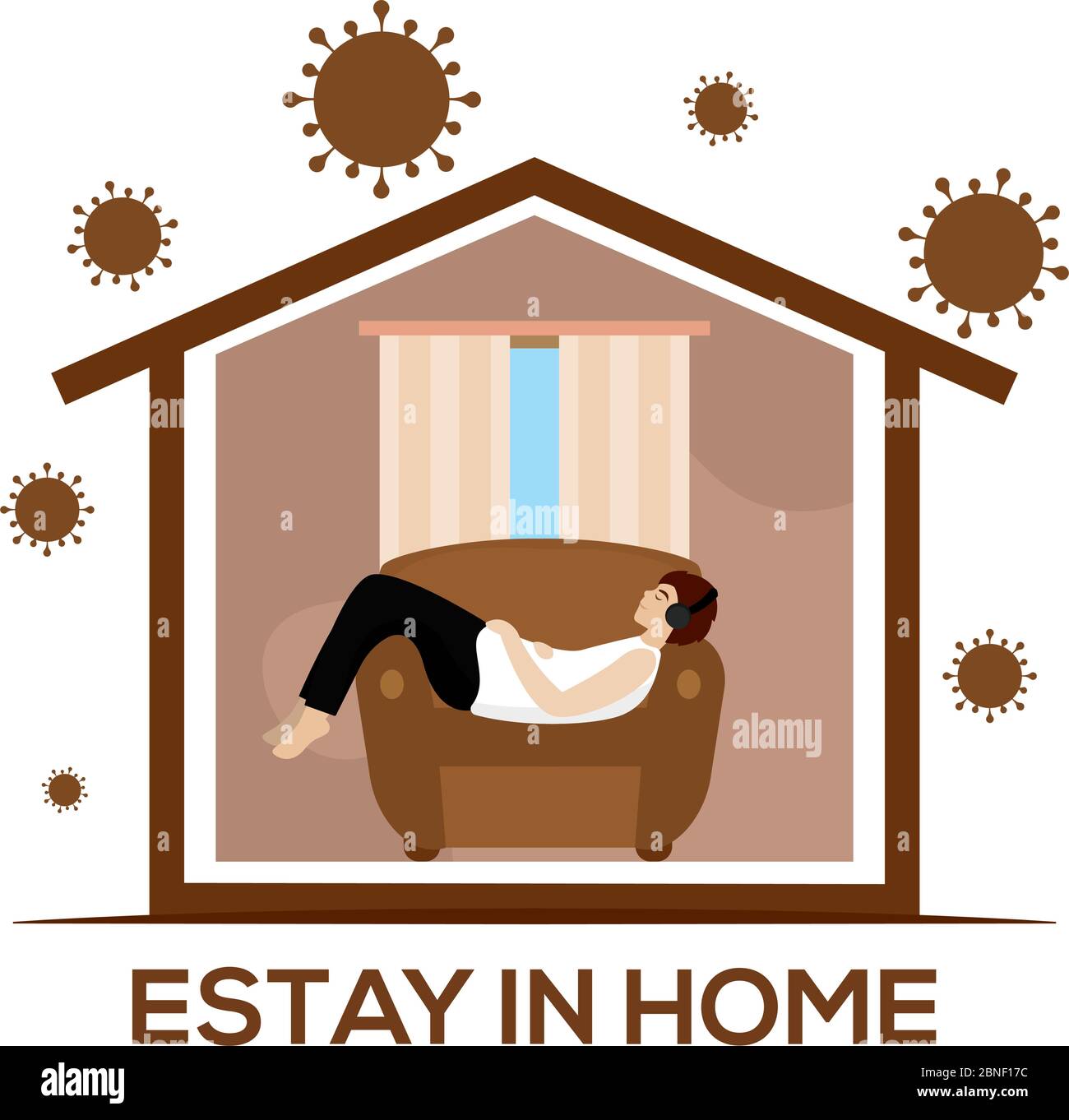 Stay in home poster Stock Vector Image & Art - Alamy