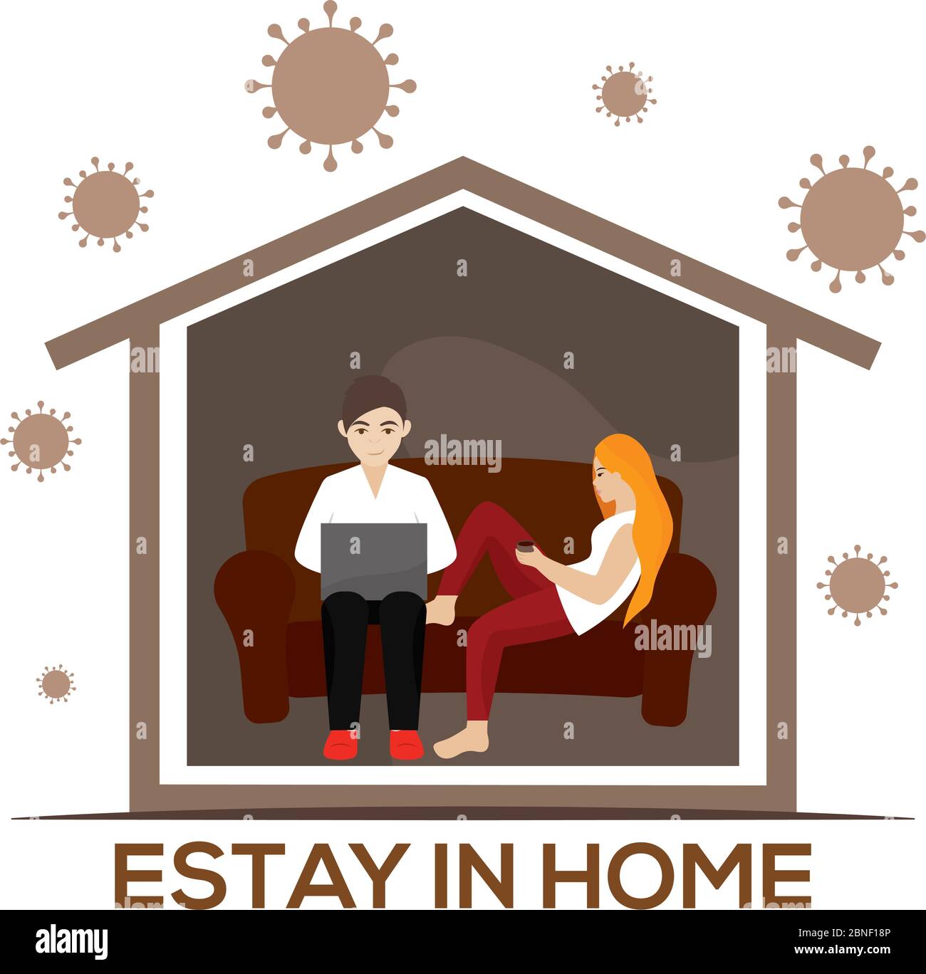 Stay in home poster Stock Vector Image & Art - Alamy