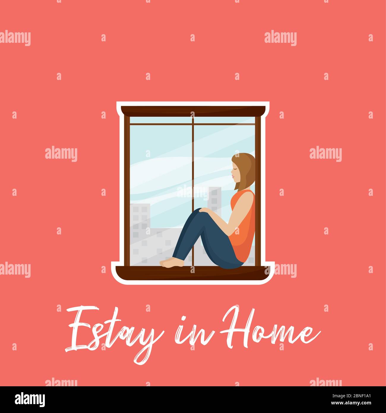 Stay in home poster Stock Vector Image & Art - Alamy
