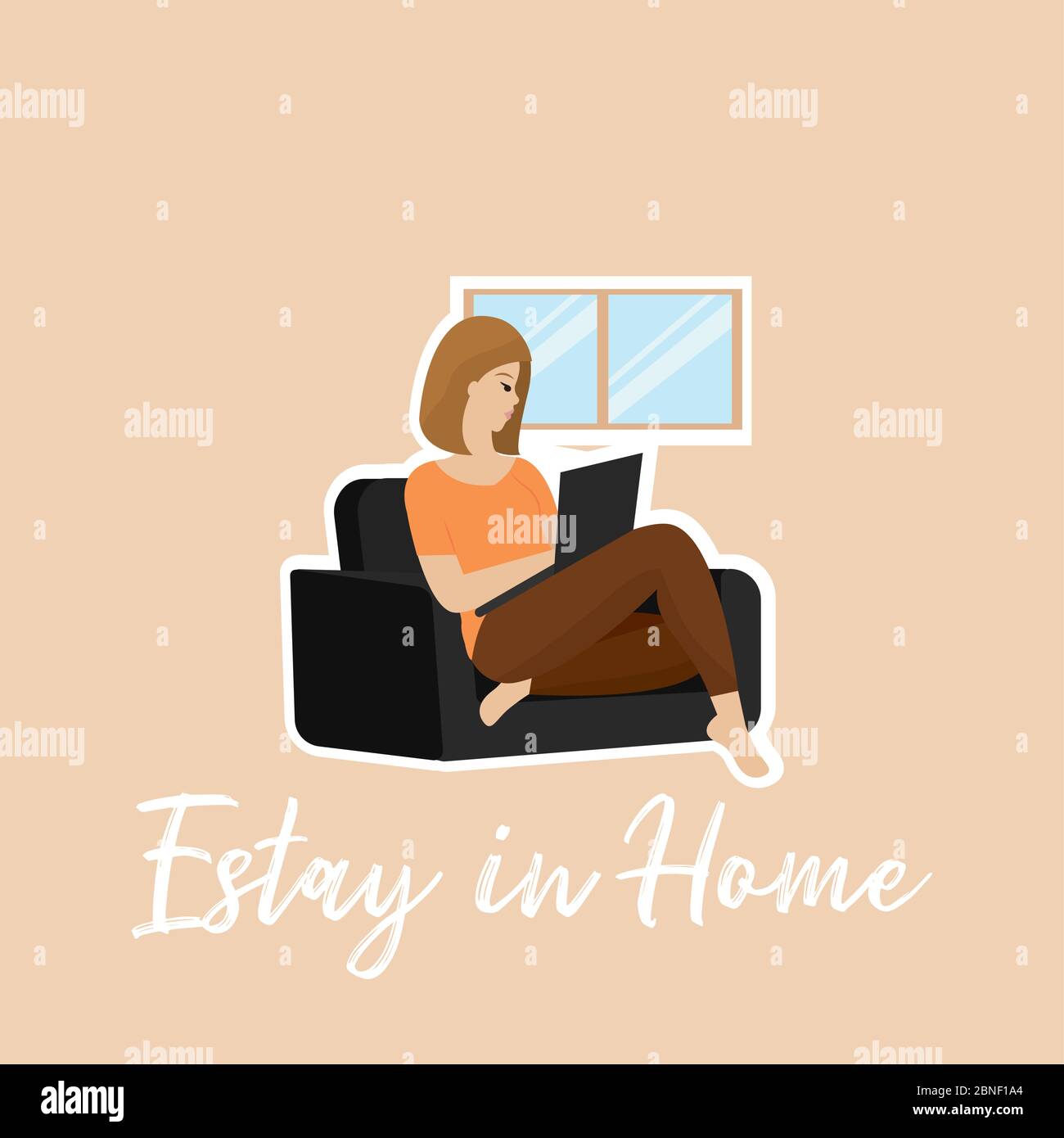 Stay in home poster Stock Vector Image & Art - Alamy