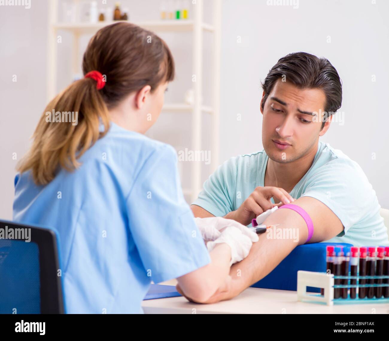 The young patient during blood test sampling procedure Stock Photo - Alamy