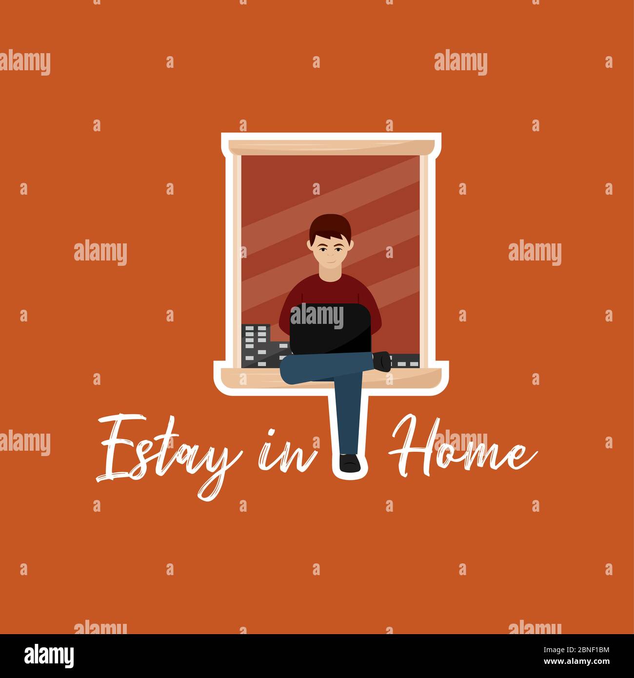 Stay in home poster Stock Vector Image & Art - Alamy