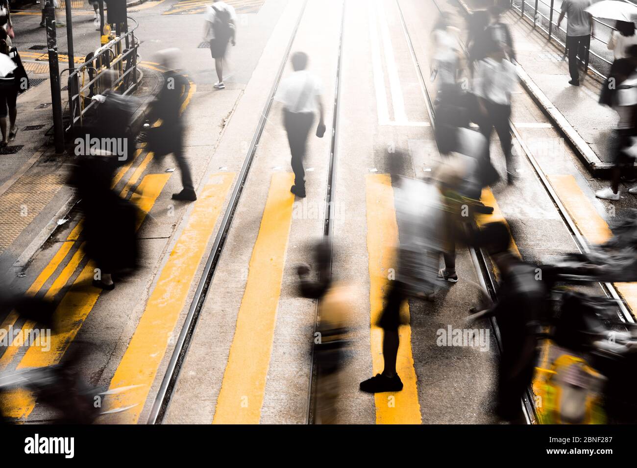 Pedestrian crossing at Busy City, Hong Kong Stock Photo - Alamy
