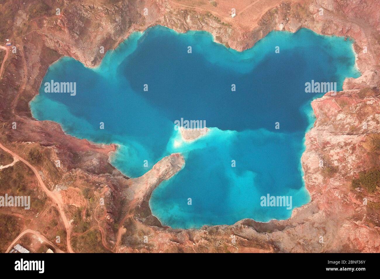 --File--View of the sapphire lake, also a mining pit in Wuhu city, east ...