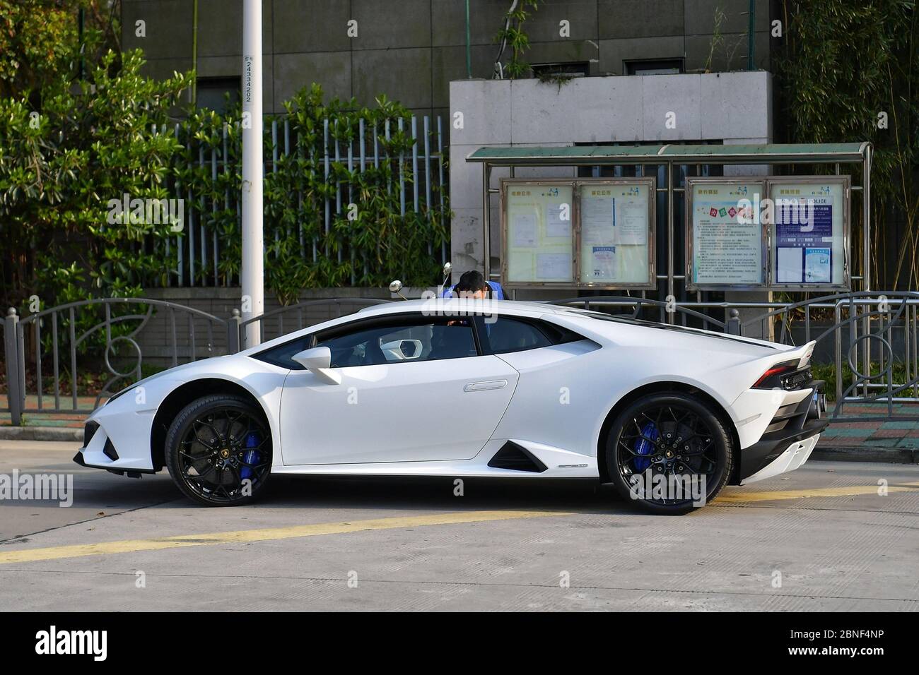 The very first Lamborghini Huracan Evo, a sports car manufactured by ...