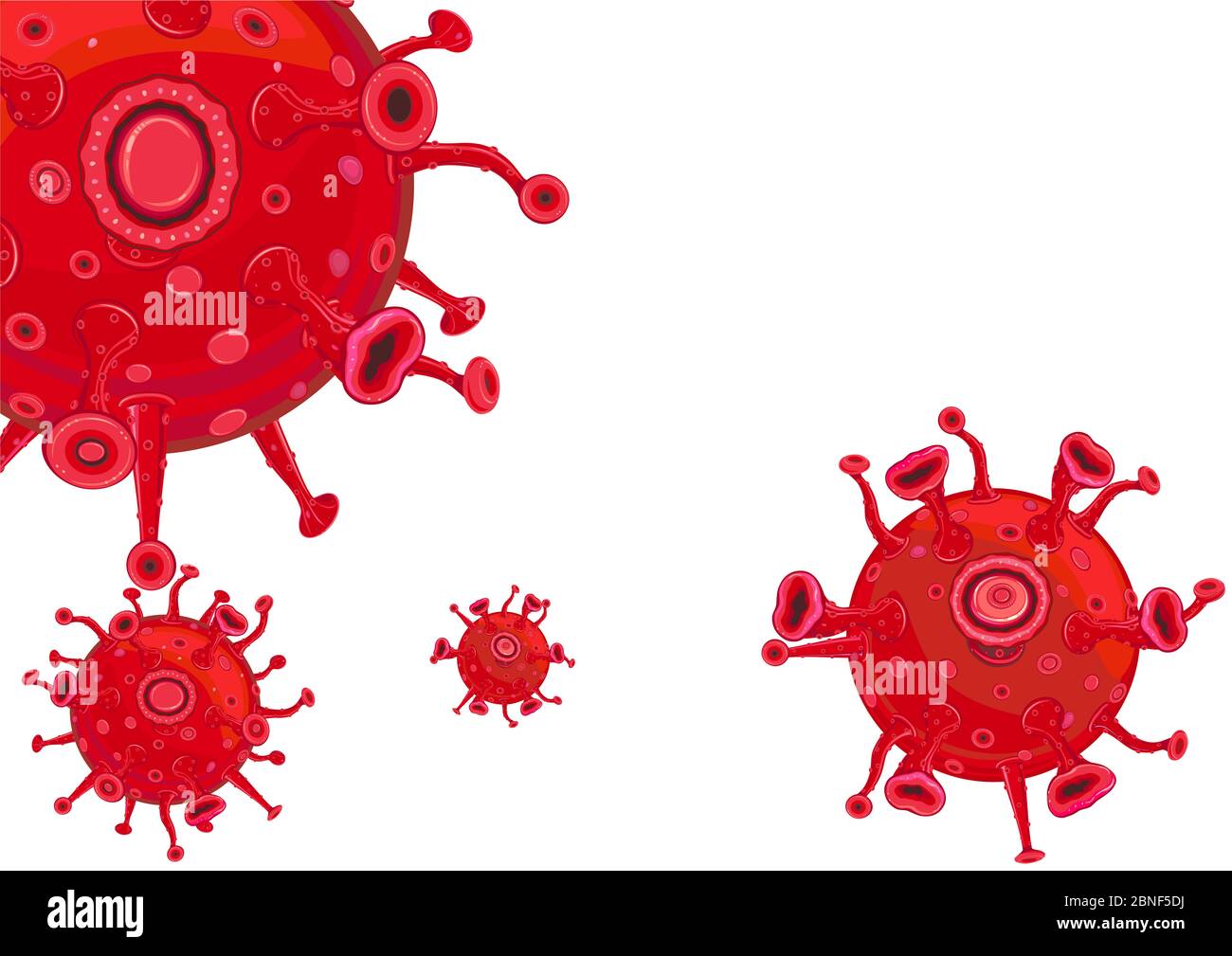 red Virus Covid-19 in white background with copy space Stock Photo - Alamy