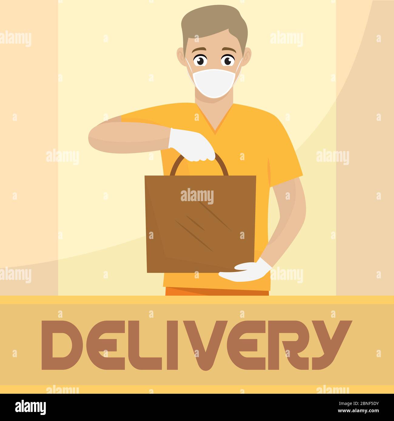 Delivery man with a package Stock Vector Image & Art - Alamy