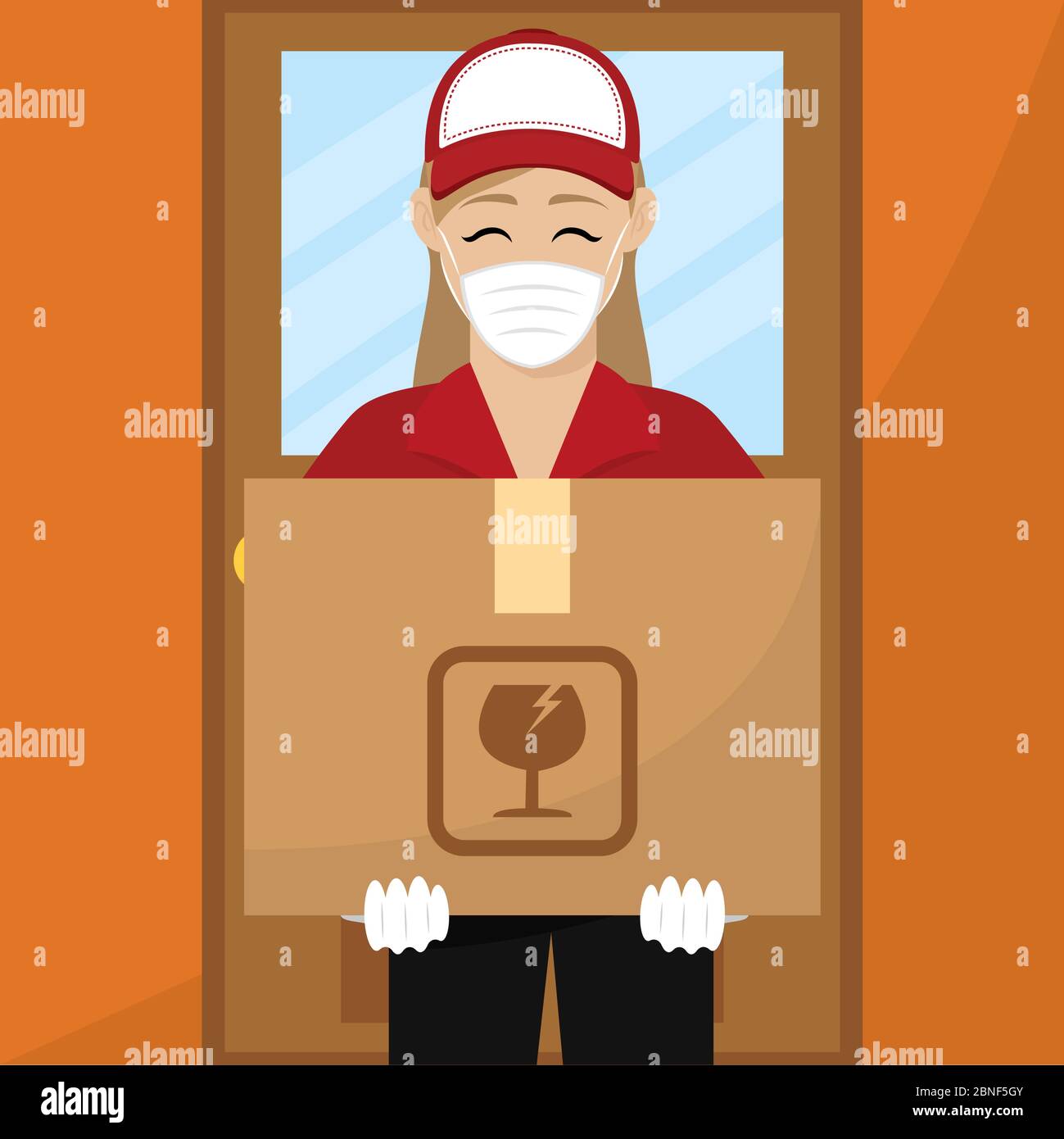 Delivery woman with a package Stock Vector Image & Art - Alamy