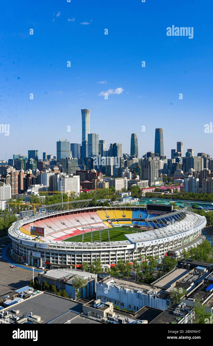 An aerial view of the Workers' Stadium, a multi-purpose stadium, which ...