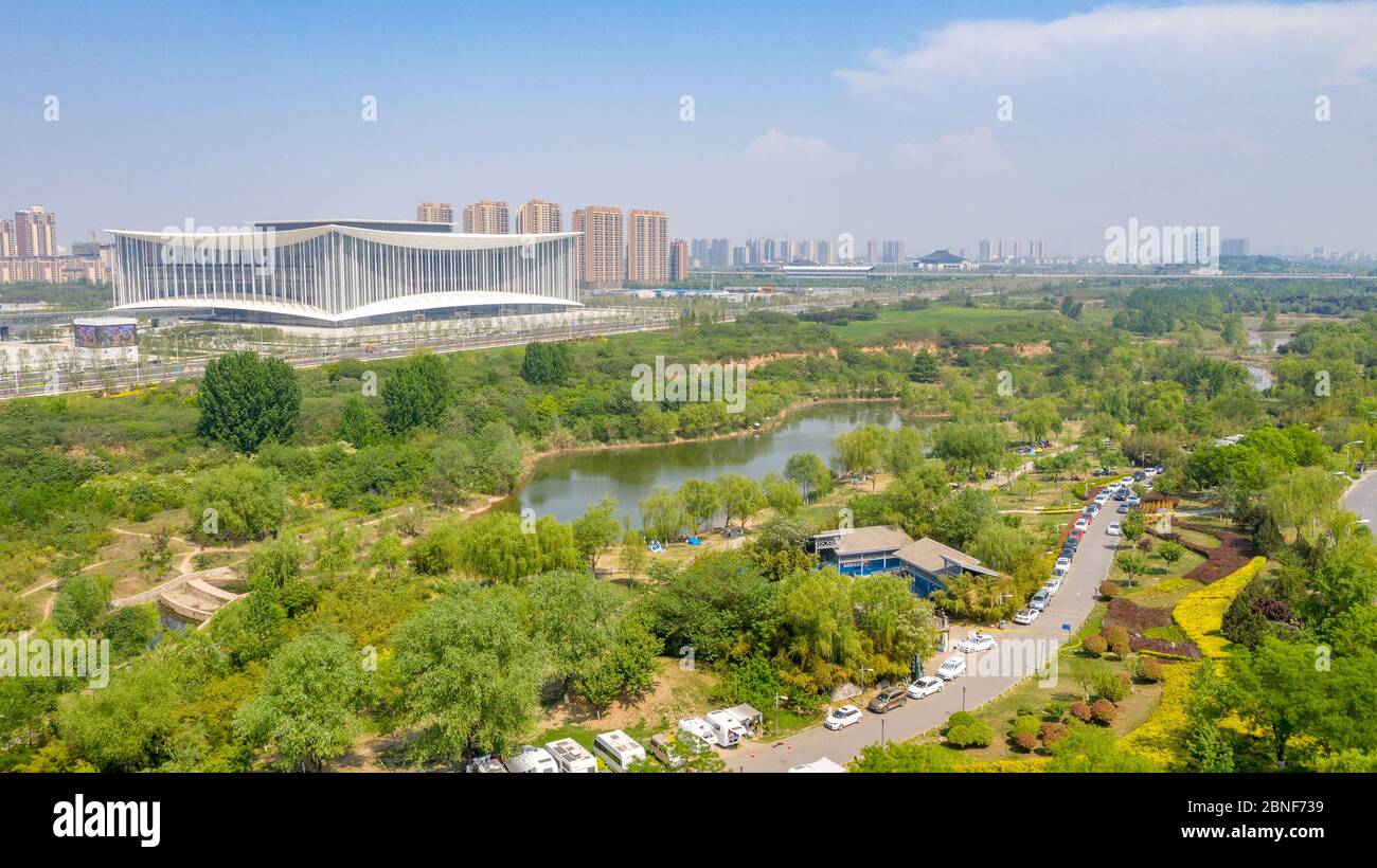 An aerial view of Xi'an Silk Road International Conference Center ...