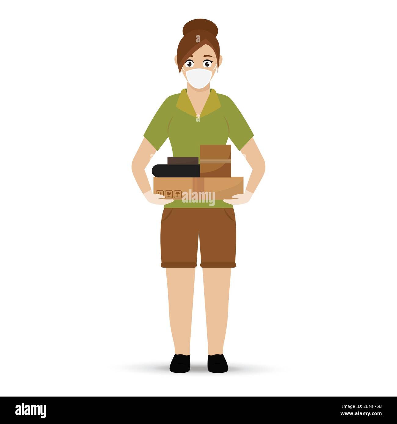 Delivery woman with a package Stock Vector Image & Art - Alamy