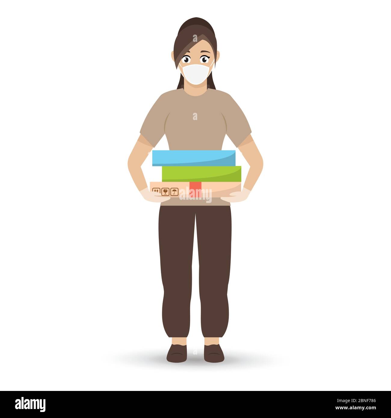 Delivery woman with a package Stock Vector Image & Art - Alamy