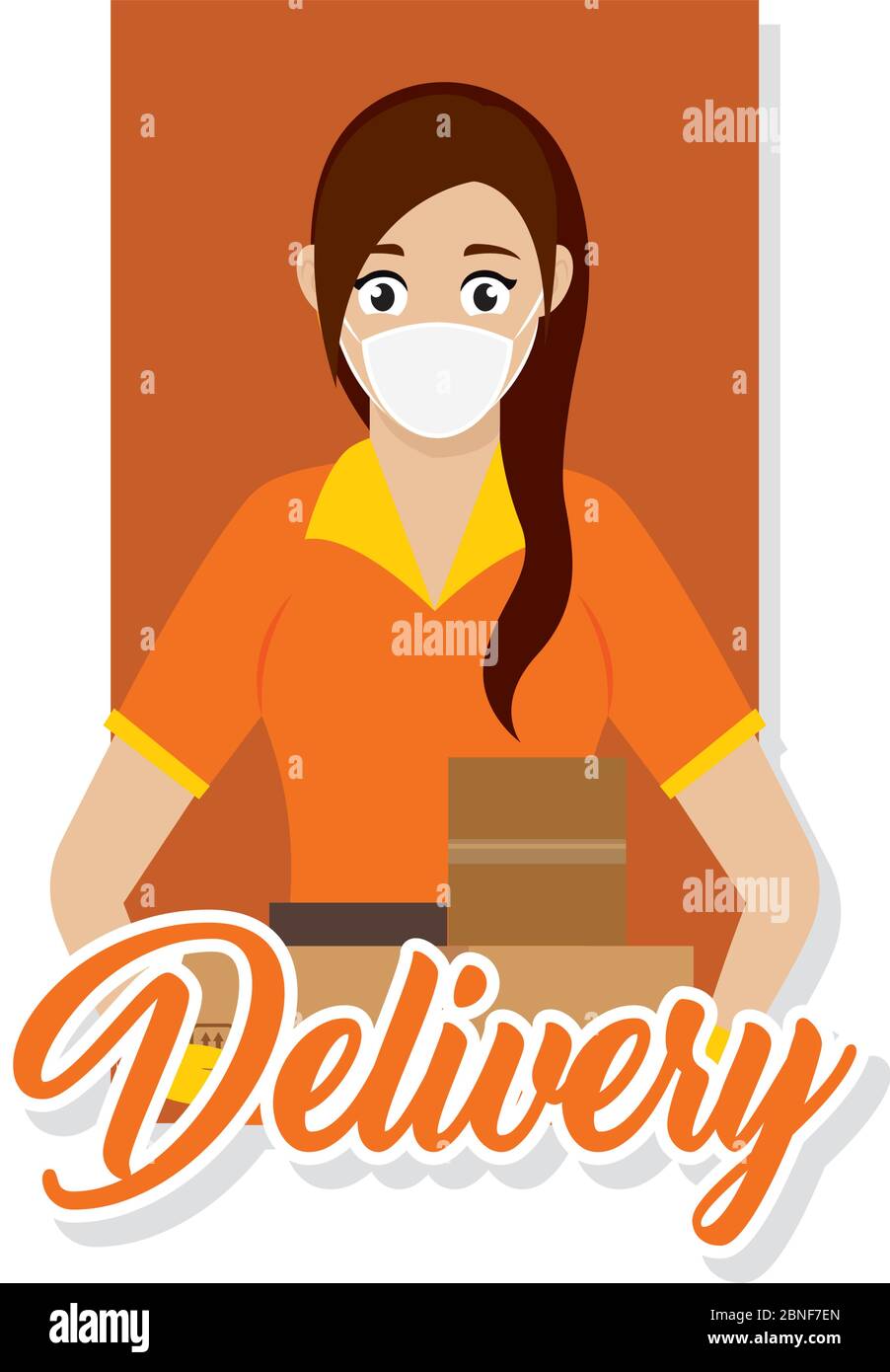 Delivery woman with a package Stock Vector Image & Art - Alamy
