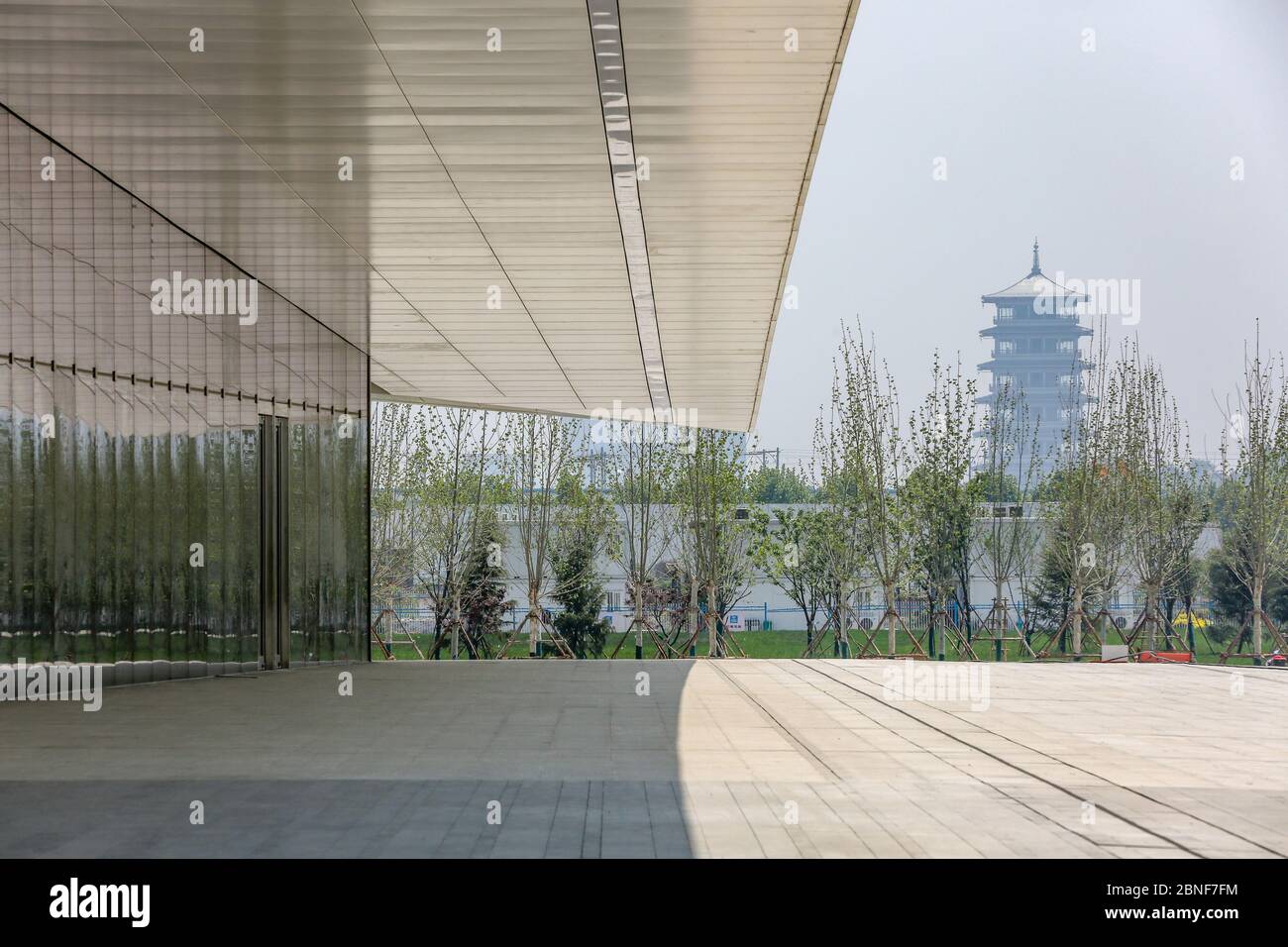 The outside view of Xi'an Silk Road International Conference Center ...