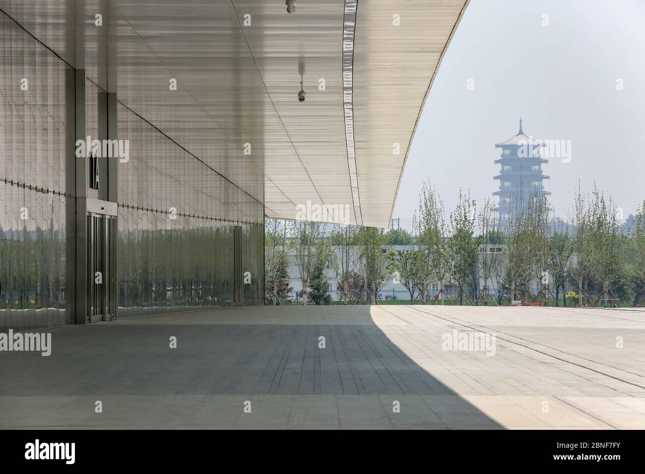 The outside view of Xi'an Silk Road International Conference Center ...