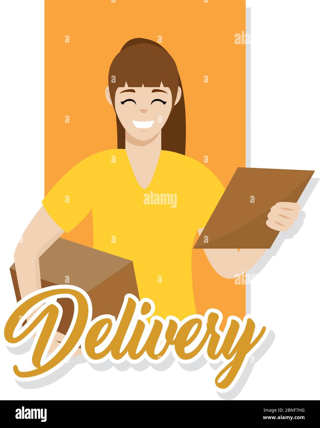 Delivery woman with a package Stock Vector Image & Art - Alamy