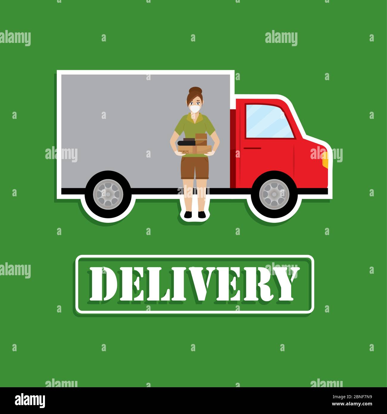 Delivery woman with a package Stock Vector Image & Art - Alamy