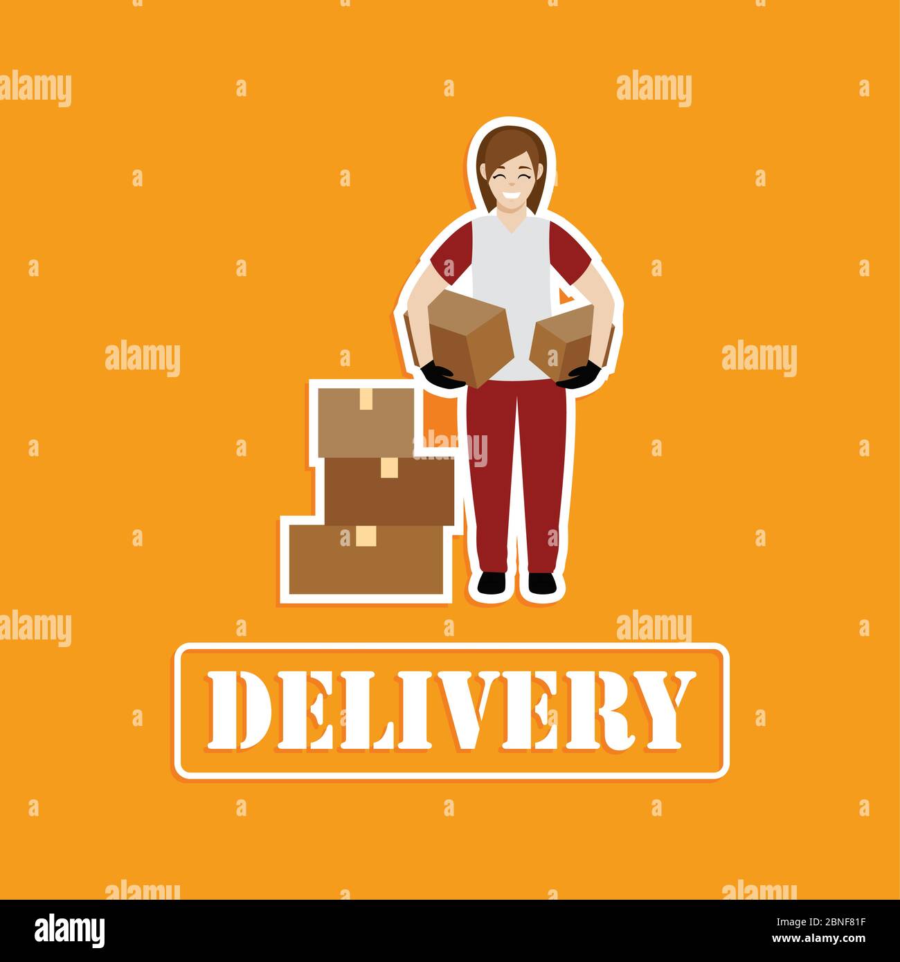 Delivery woman with a package Stock Vector Image & Art - Alamy
